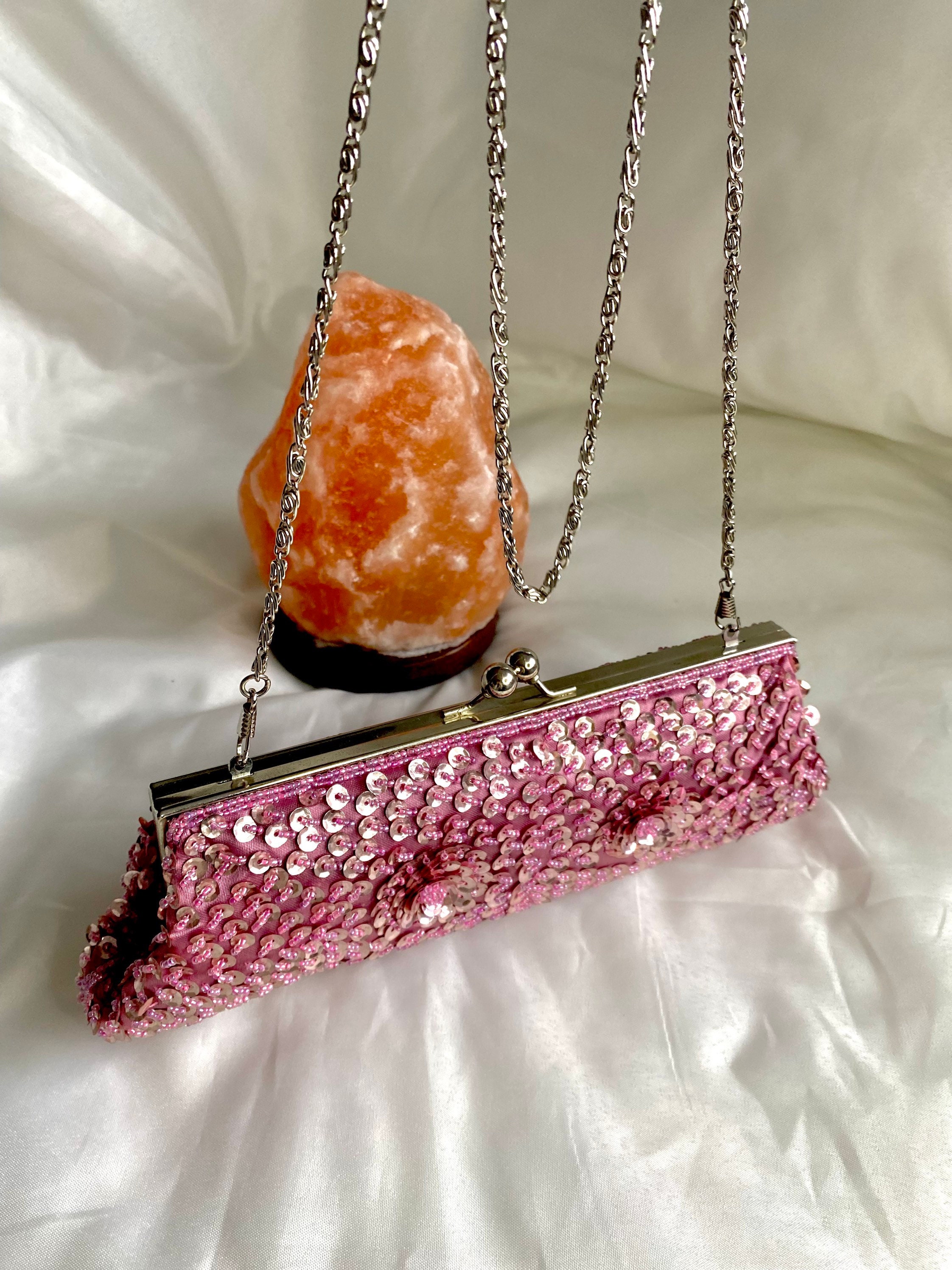 Pink Wedding Clutch, Hot Pink Bag, Beaded Purses, Seed Bead Bags ...
