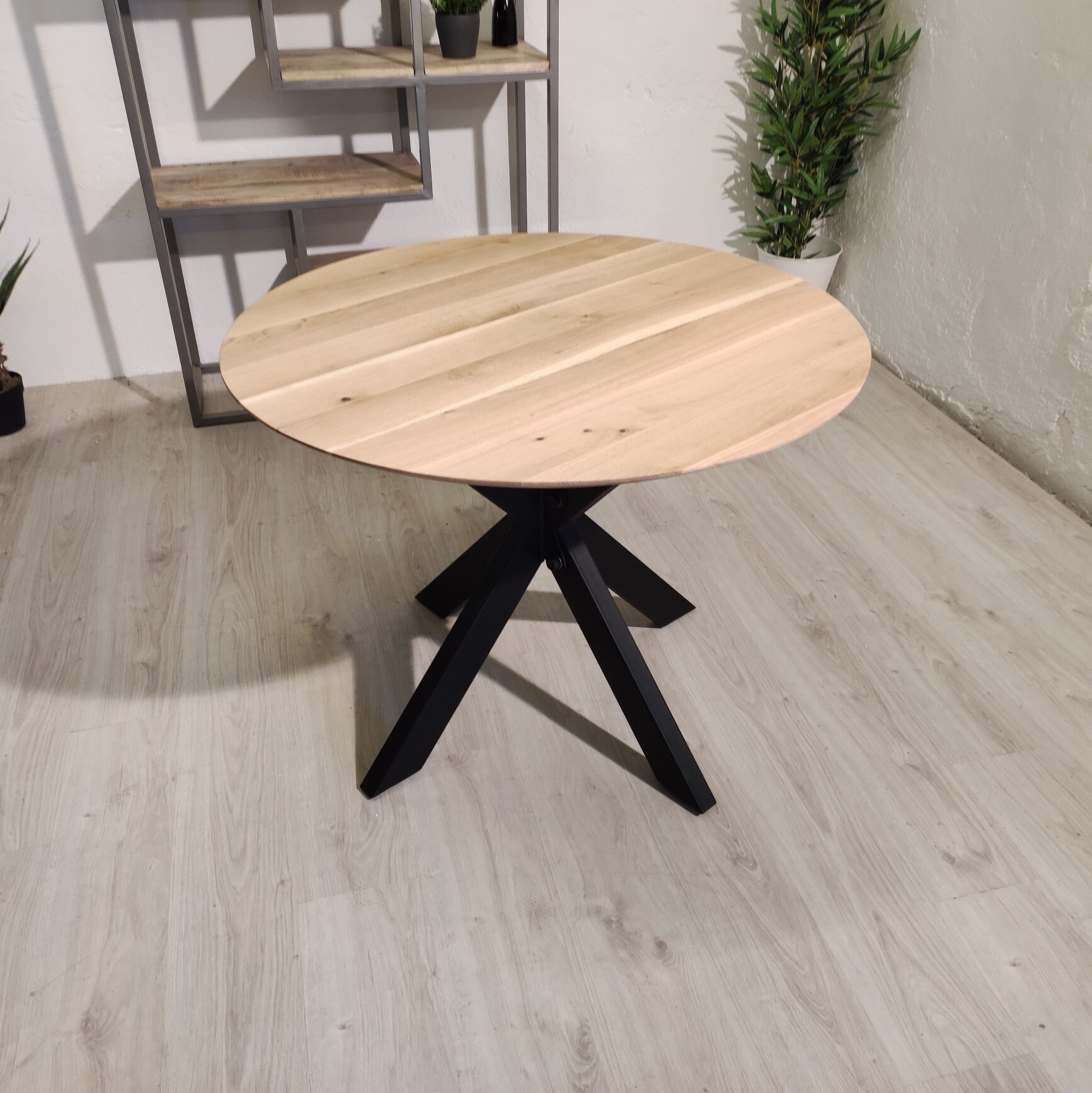 Round Dining Table in Solid Oak Wood With Swiss Edge 100 / 120 / 140 Cm ...