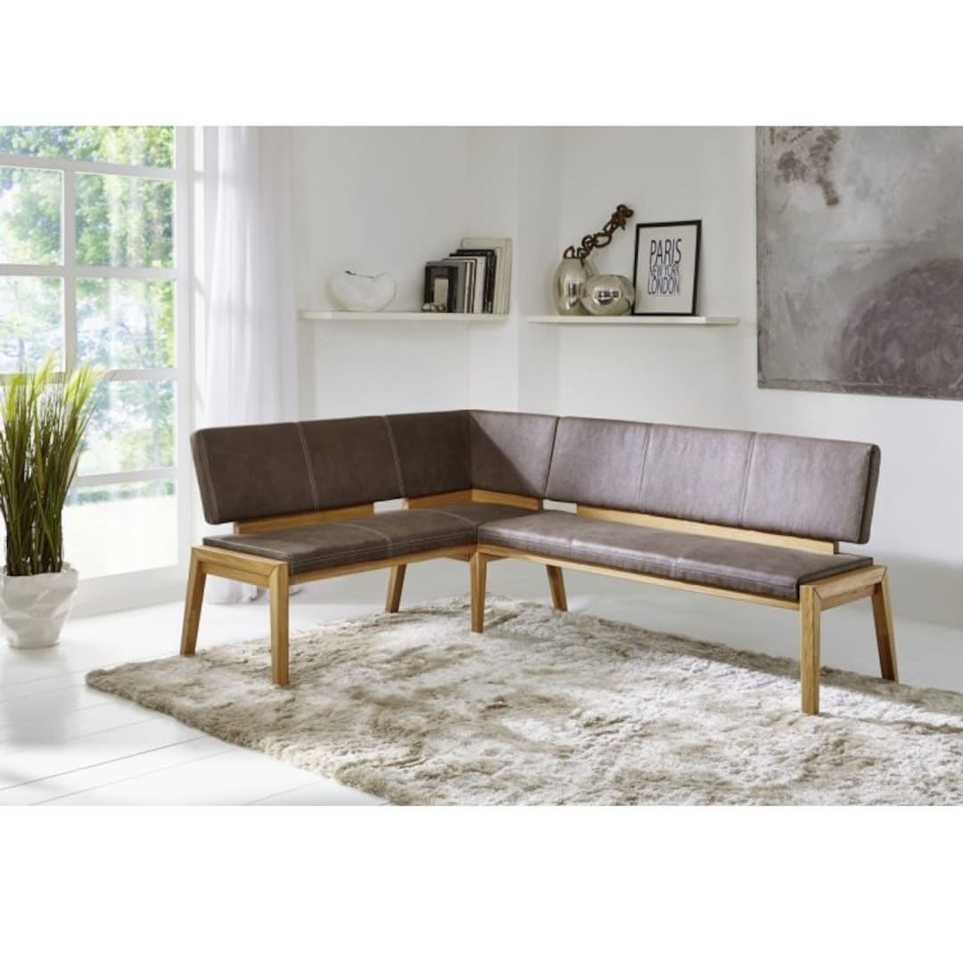 Corner Bench Laura 190 X 140 Cm Made of Solid Wood With Seat Cushion ...