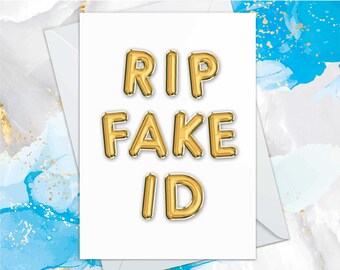 Rip Fake Id Birthday Card - Etsy
