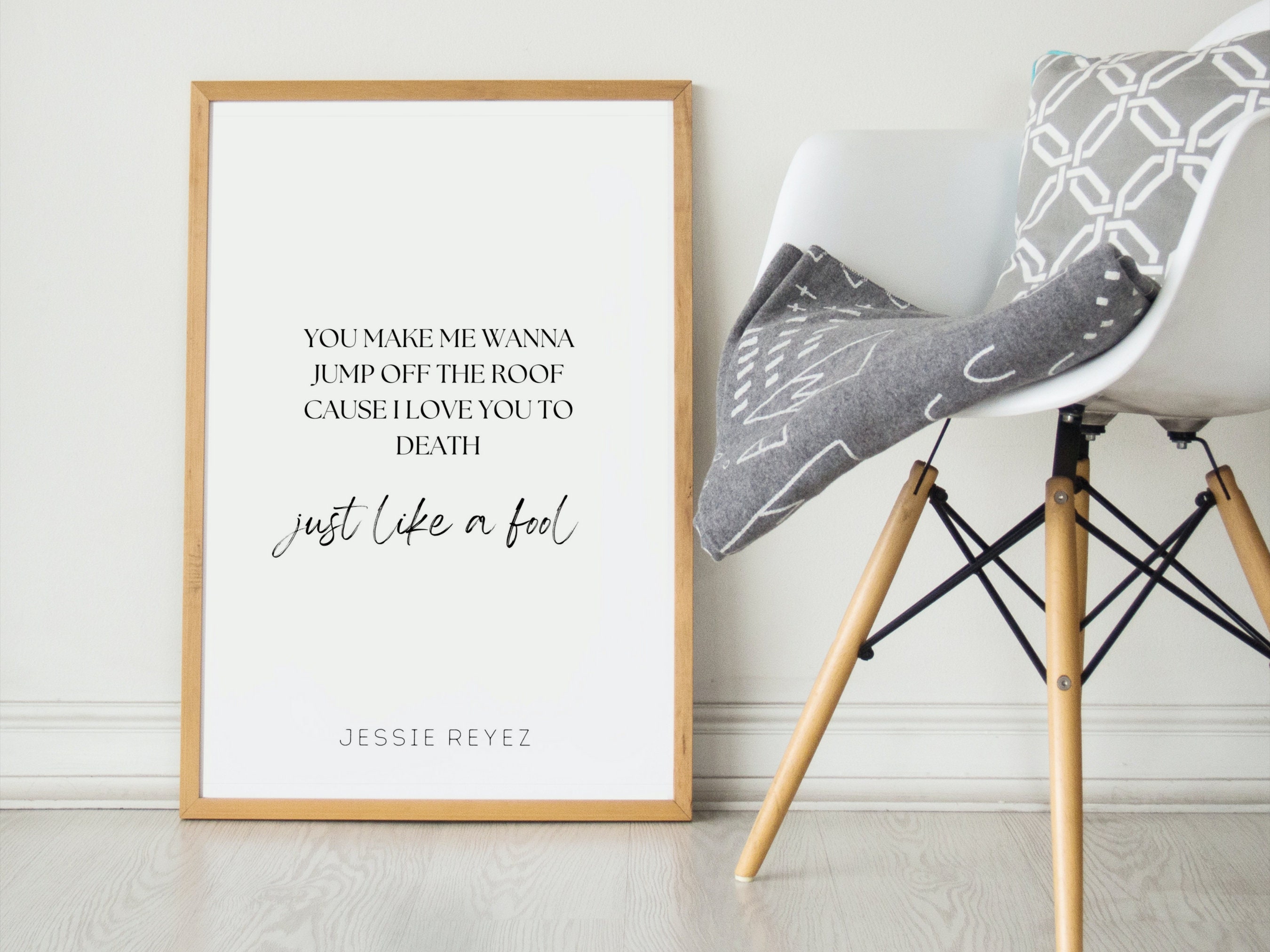 Jessie Reyez Coffin Lyrics Quote Poster Print I Love You to Death Just ...