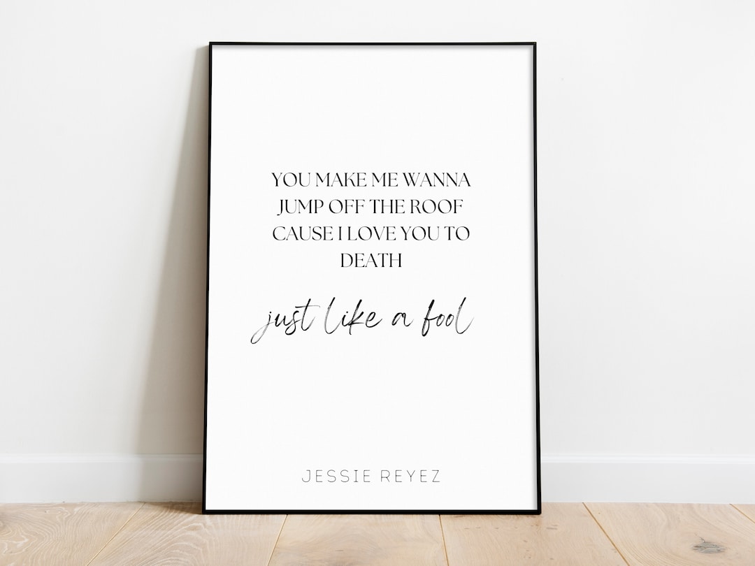 Jessie Reyez Coffin Lyrics Quote Poster Print I Love You to Death Just ...