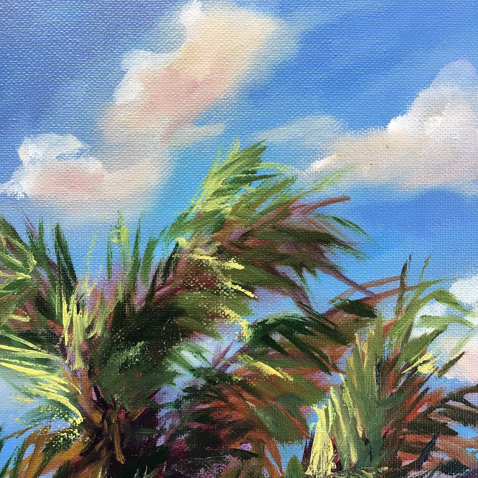 Beach Painting Palm Trees Original Art Nautical Wall Art Seascape ...