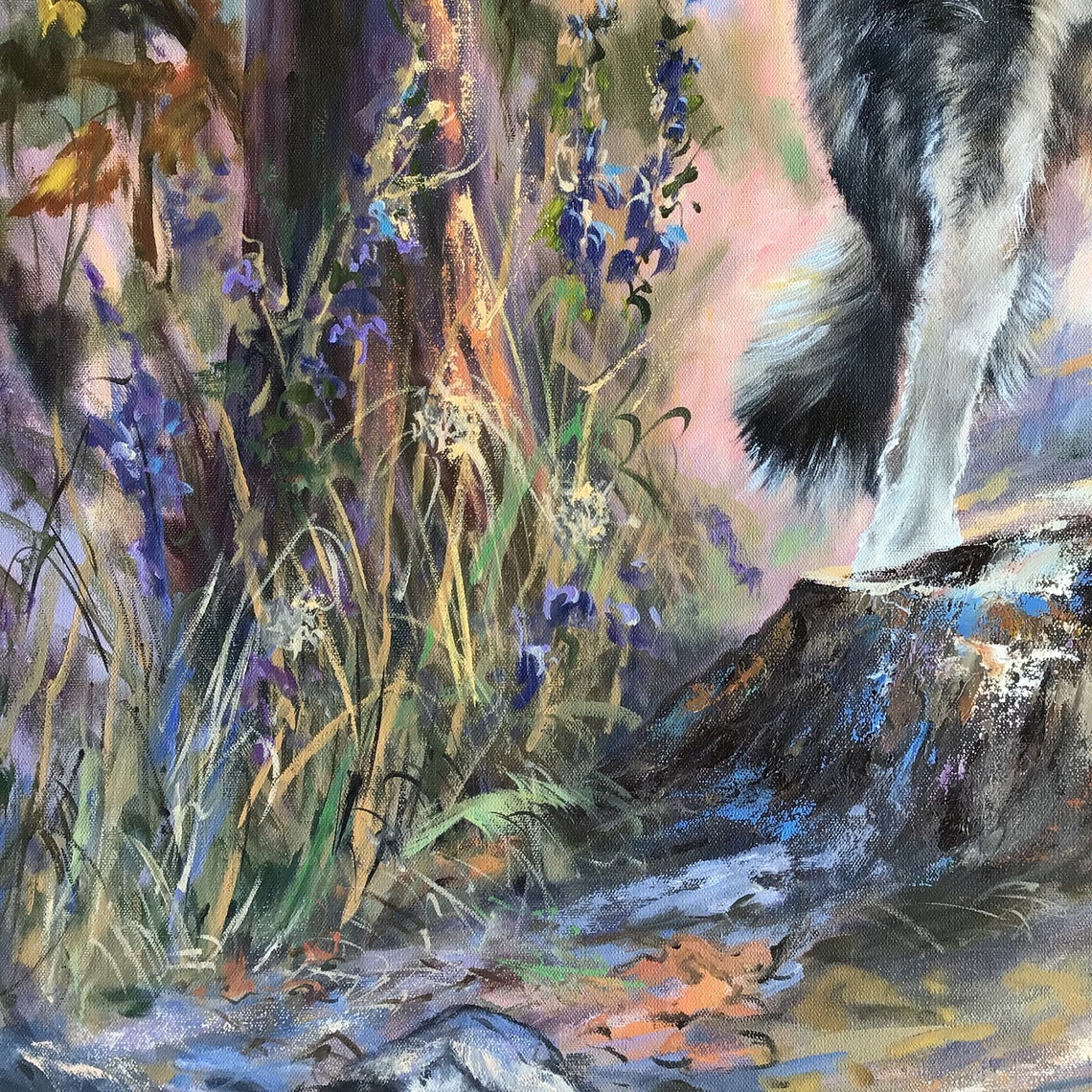 Wolf Painting Forest Original Art Animal Artwork Original Oil - Etsy