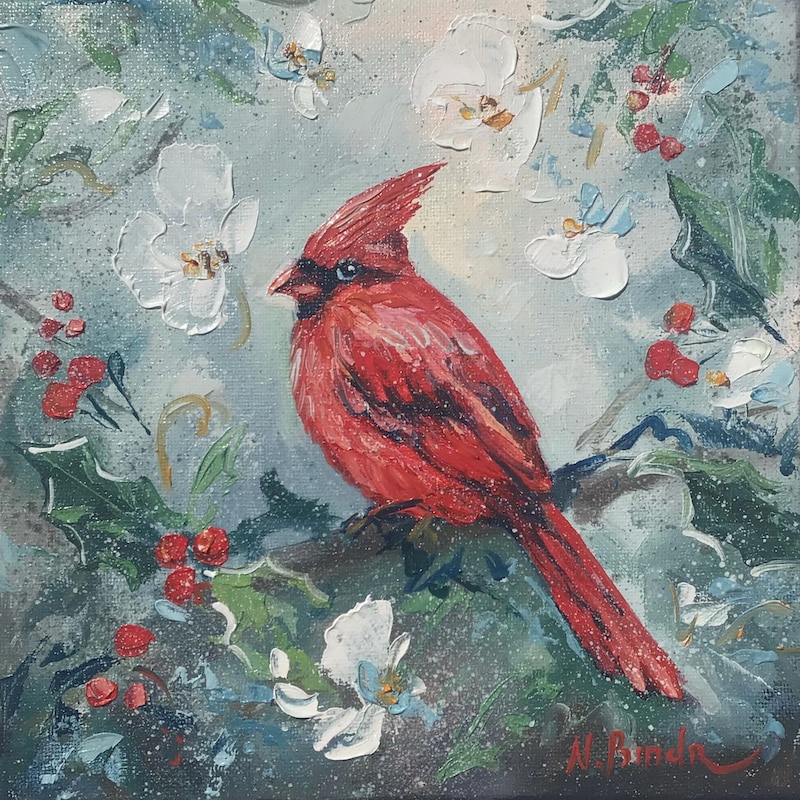 Cardinal Painting - Etsy