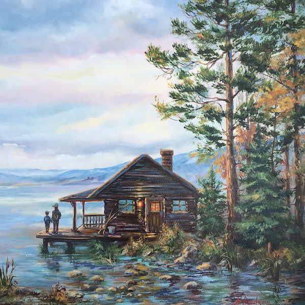 Cabin Painting - Etsy