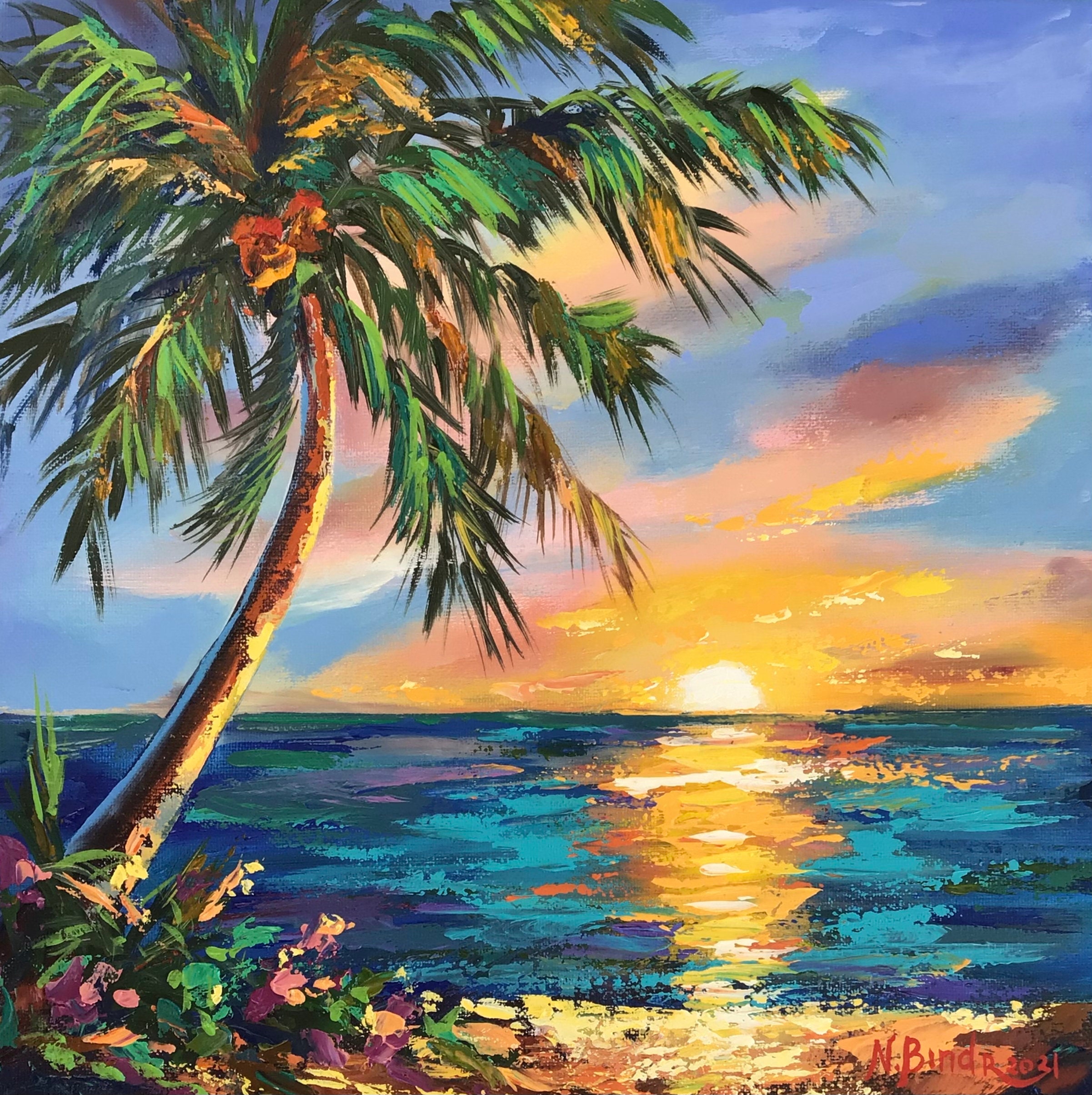 Acrylic Paintings Of Palm Trees