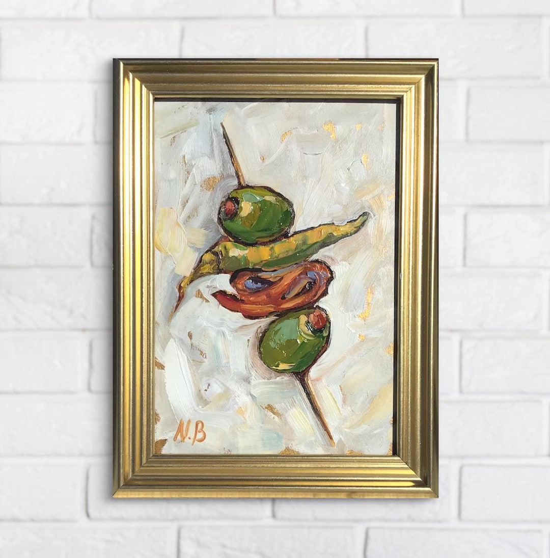 Gilda Pintxo Painting Spain Original Art Olives and Anchovies Wall Art ...