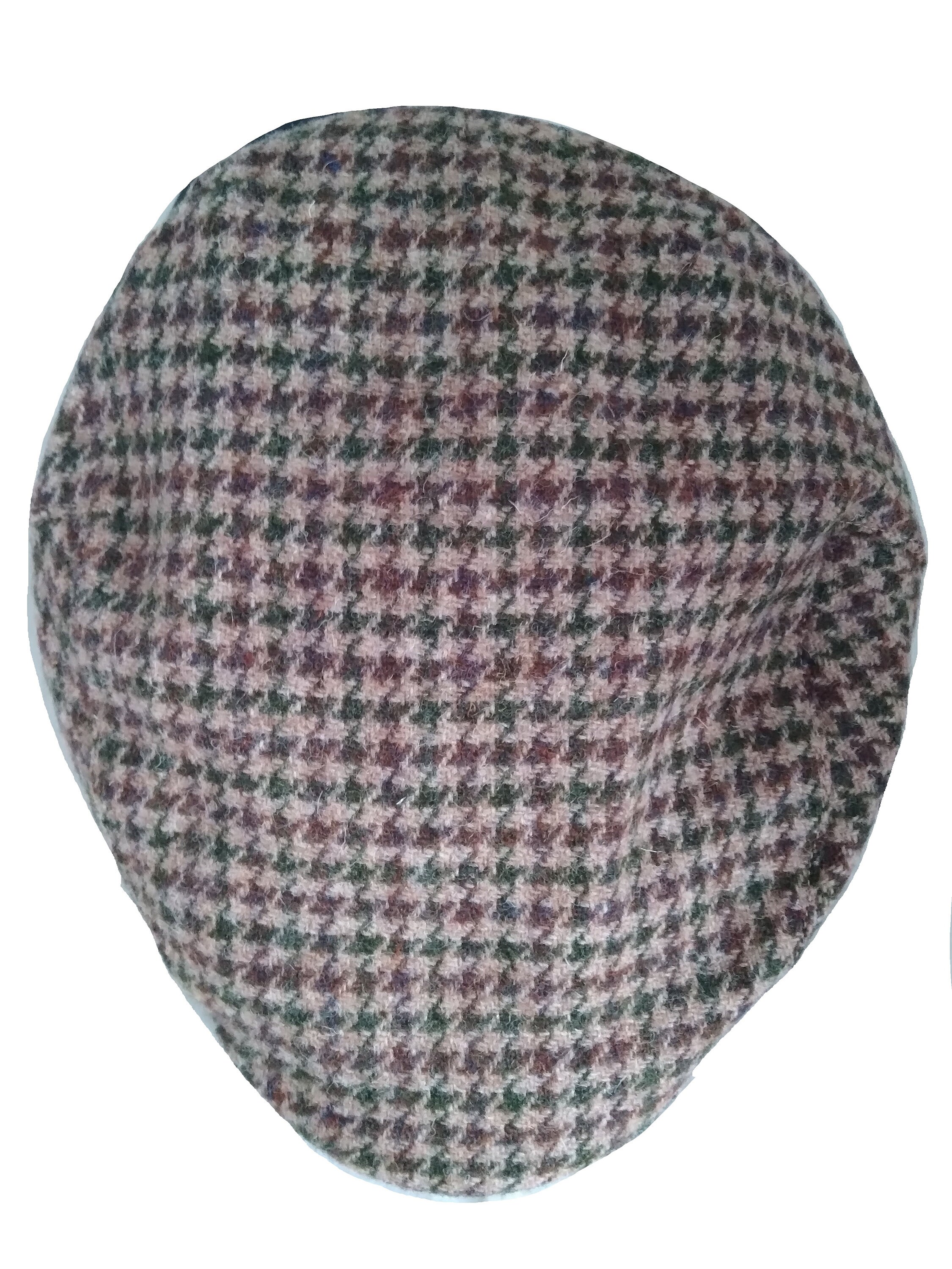 Genuine Scottish Highland Harris Tweed® Cap ZH014 BEIGE HOUNDSTOOTH ...