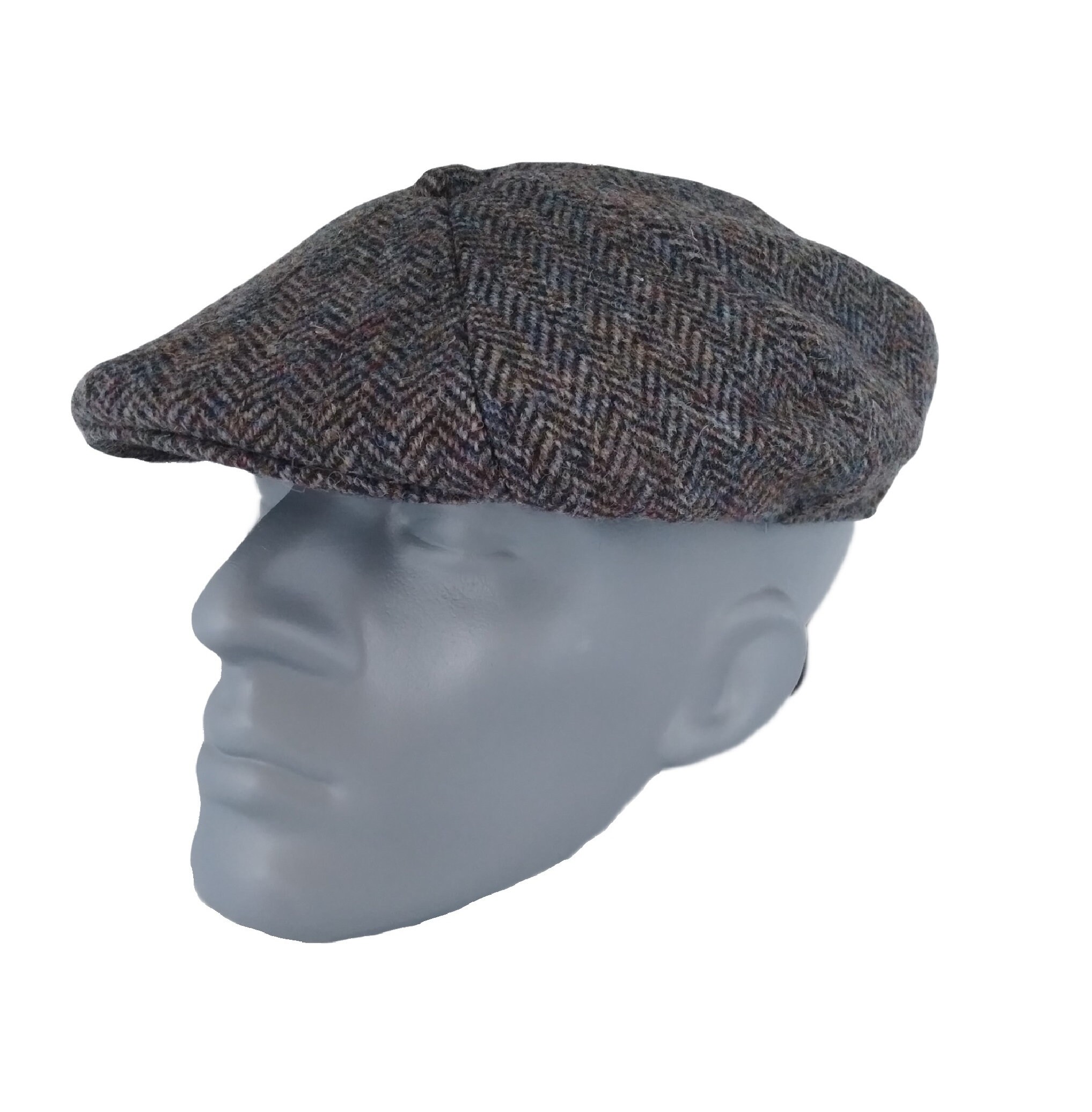 Genuine Scottish Highland Harris Tweed® Arran 8-pc Cap ZH015 in SLATE ...