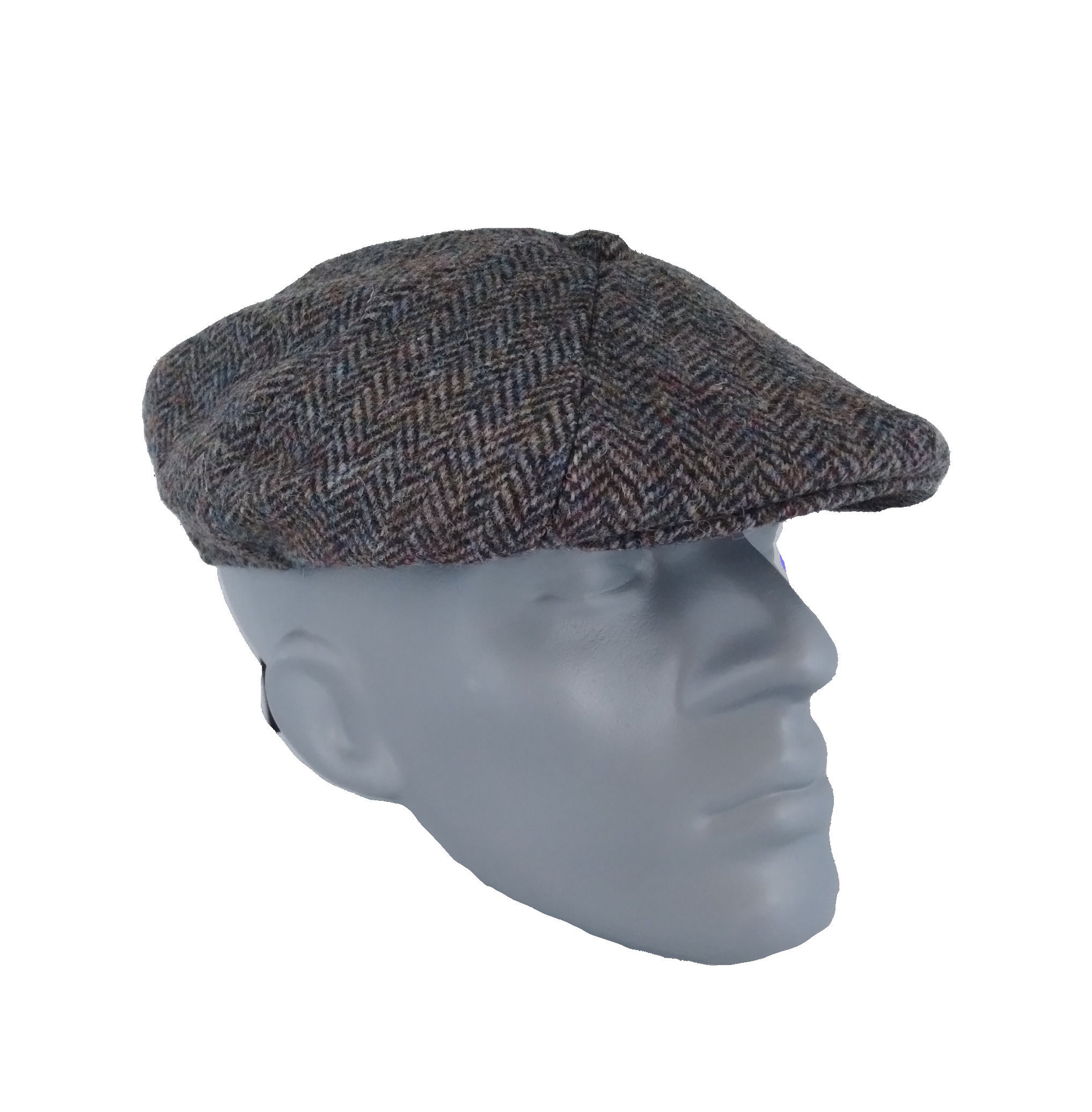 Genuine Scottish Highland Harris Tweed® Arran 8-pc Cap ZH015 in SLATE ...