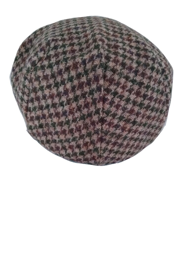 Genuine Scottish Highland Harris Tweed® Cap ZH014 BEIGE HOUNDSTOOTH ...