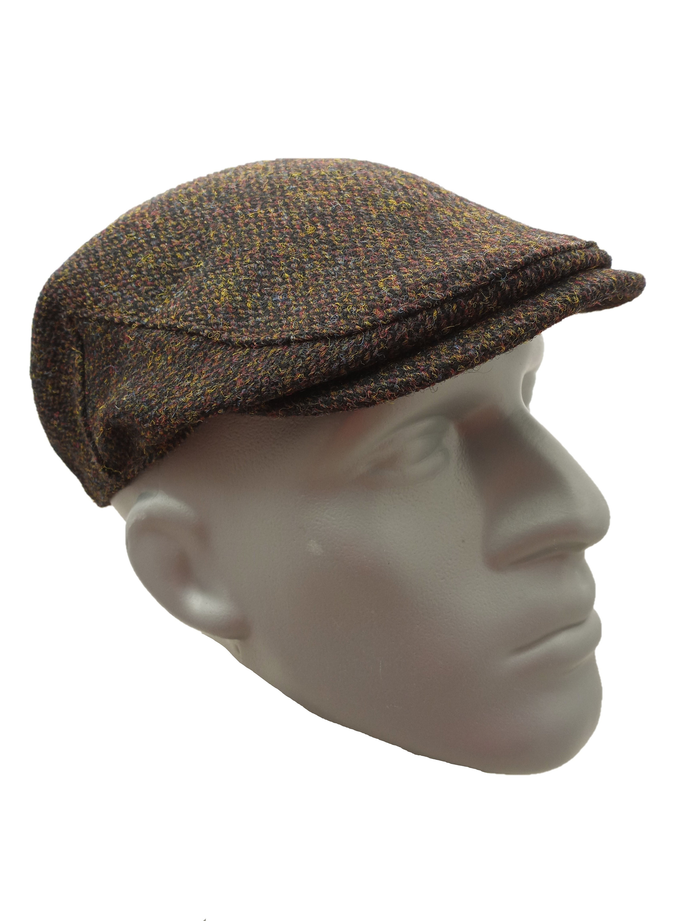 Genuine Scottish Highland Harris Tweed® Cap ZH014 in Brown Barleycorn ...