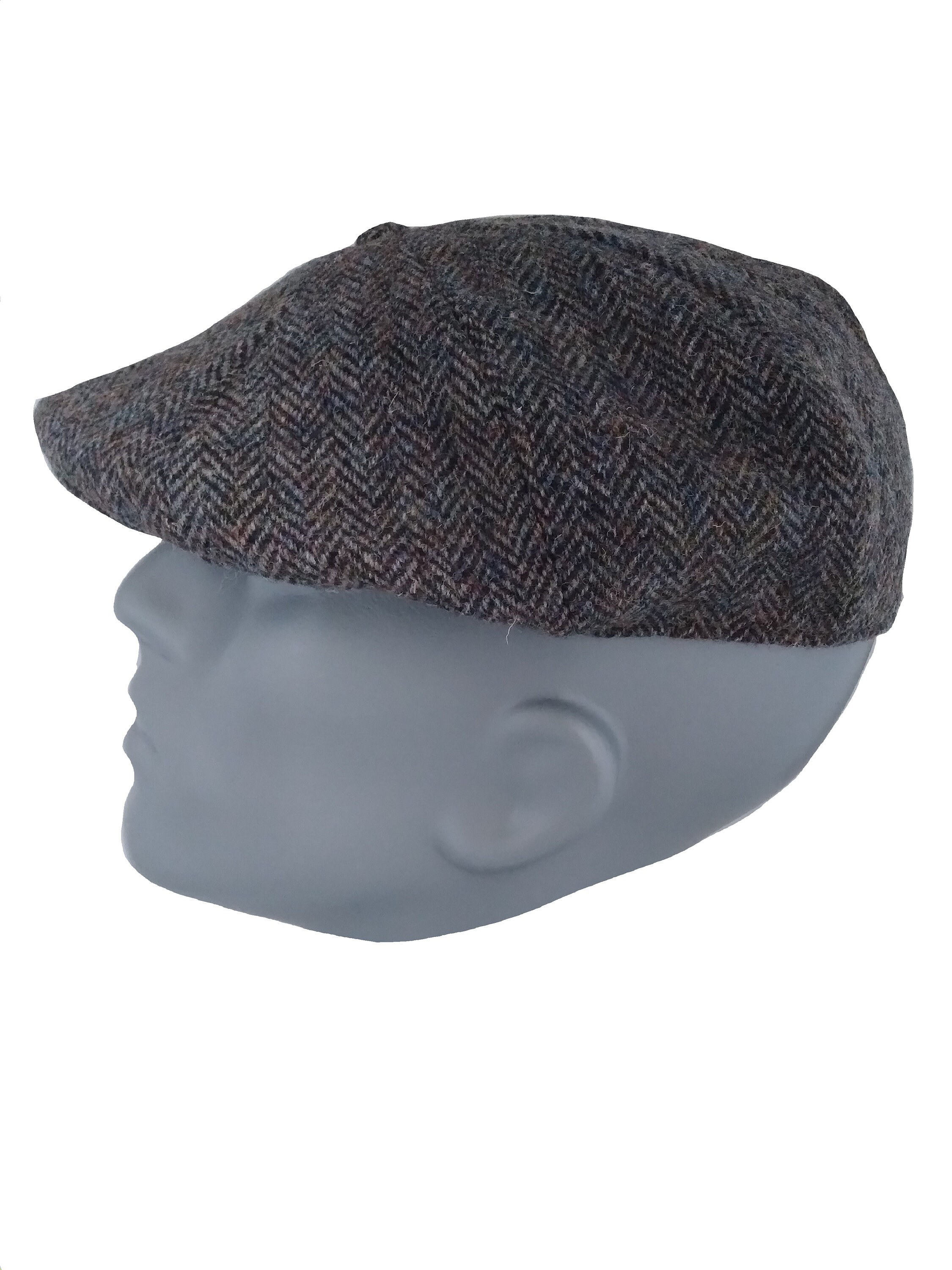 Genuine Scottish Highland Harris Tweed® Arran 8-pc Cap ZH015 in SLATE ...
