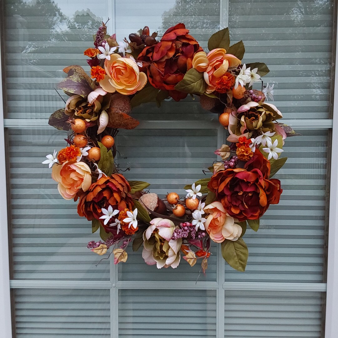 Fall Rust and Peach Grapevine - Etsy