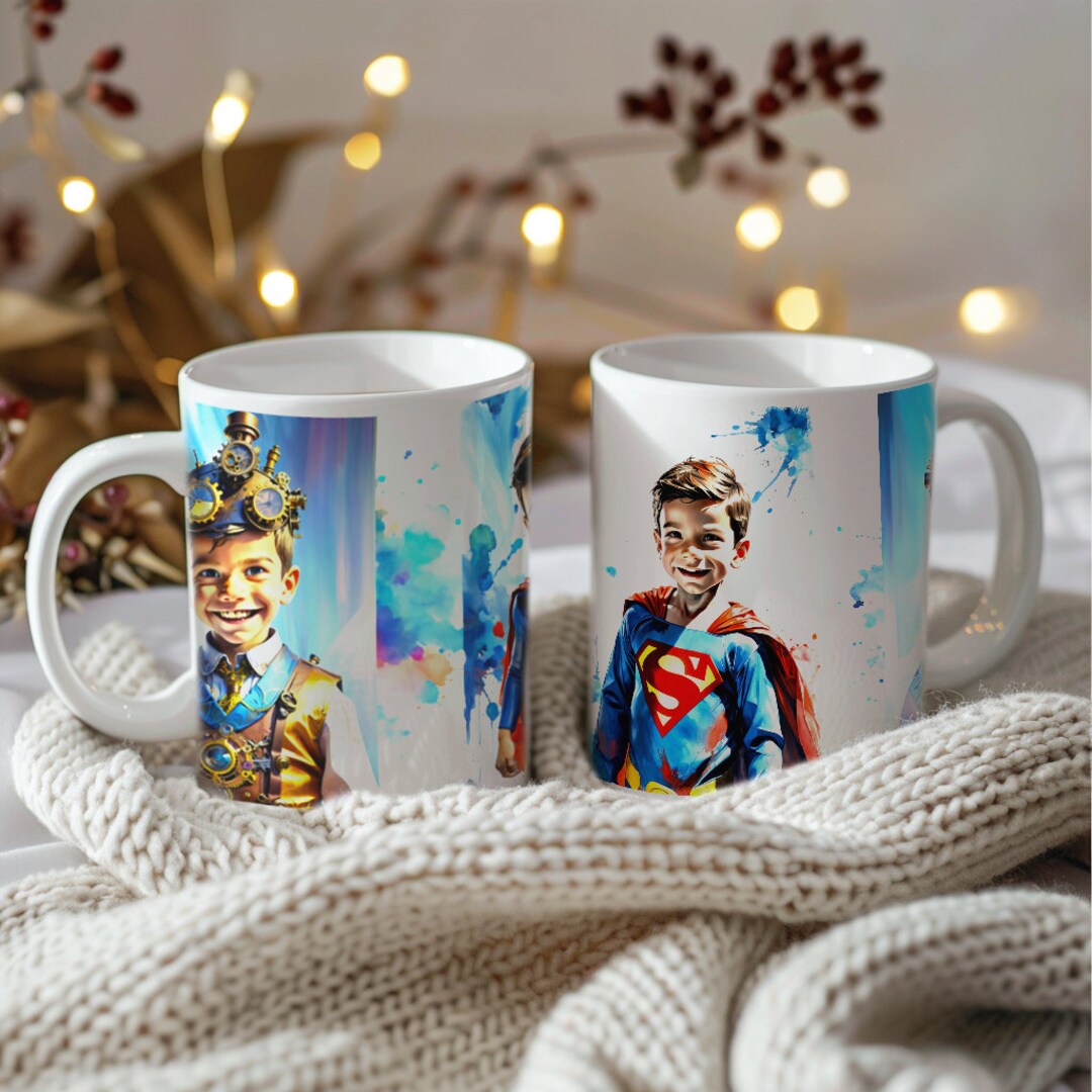 Superman Mug, Cartoon Mug, Personalised Gift, Mother's Day Mug, Gift ...