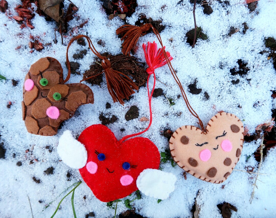Handmade Heart Pocket Hug,heart Ornament,felted Heart Pin,valentines ...