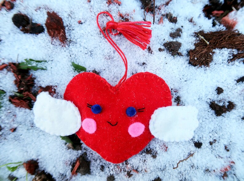 Handmade Heart Pocket Hug,heart Ornament,felted Heart Pin,valentines ...