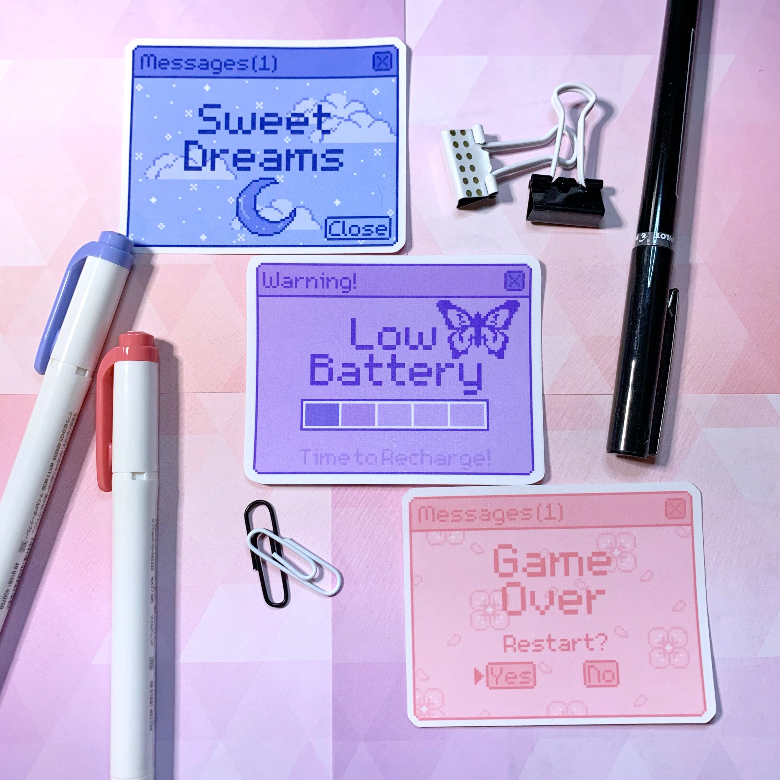 Aesthetic Pop-up Notification Pixel Sticker | Pixel Art | Retro Gamer ...