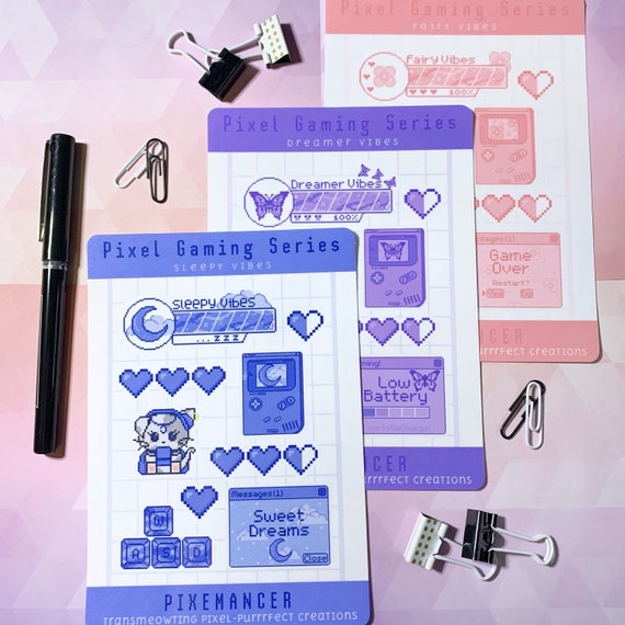 Stickers Scrapbooking Craft Supplies & Tools Retro Gamer Pixel Art ...