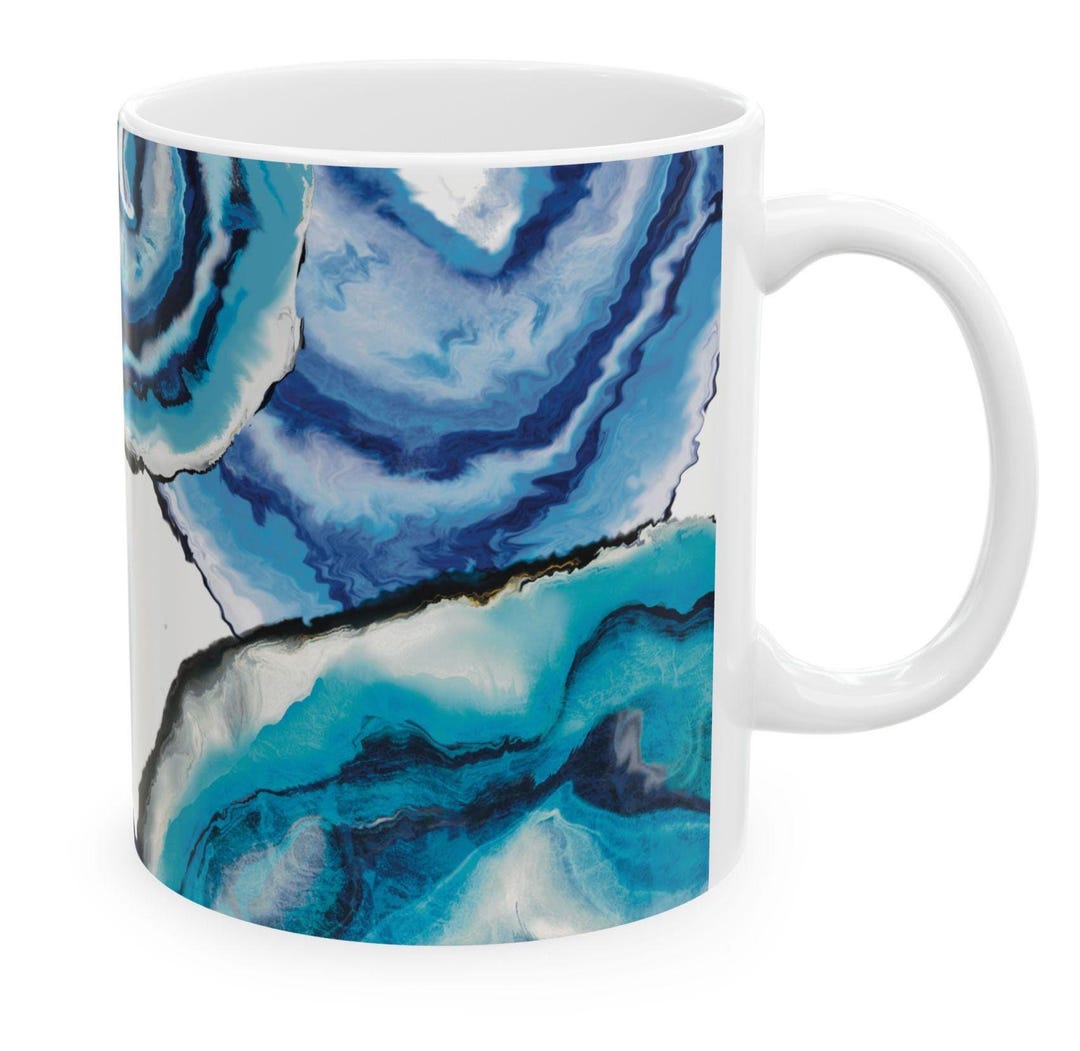 Blue Geode Agate Crystal Design Ceramic Mug 11oz - Etsy