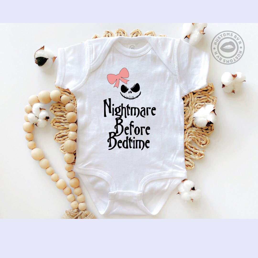 Girl Nightmare Before Bedtime Outfit, Christmas Onesie, Christmas ...