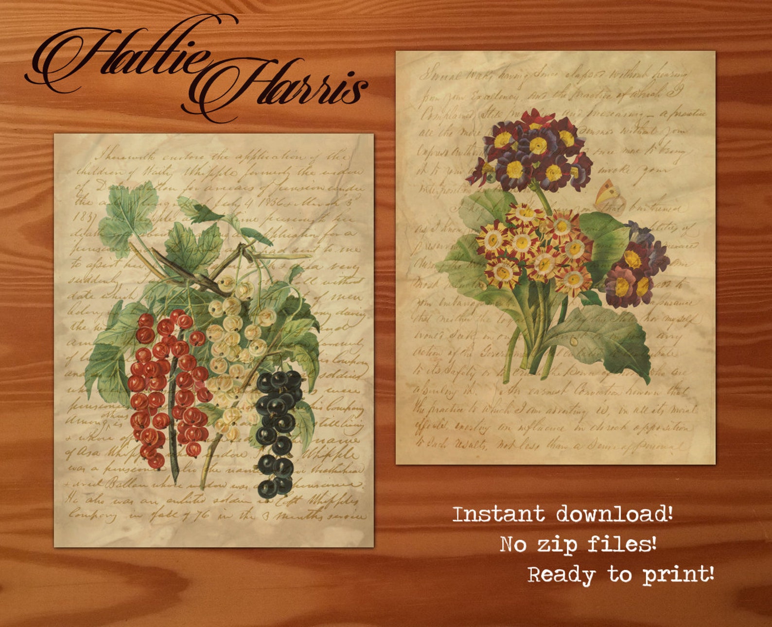 Botanical Letters #1 - Frameable Floral Paper High-res Printable ...