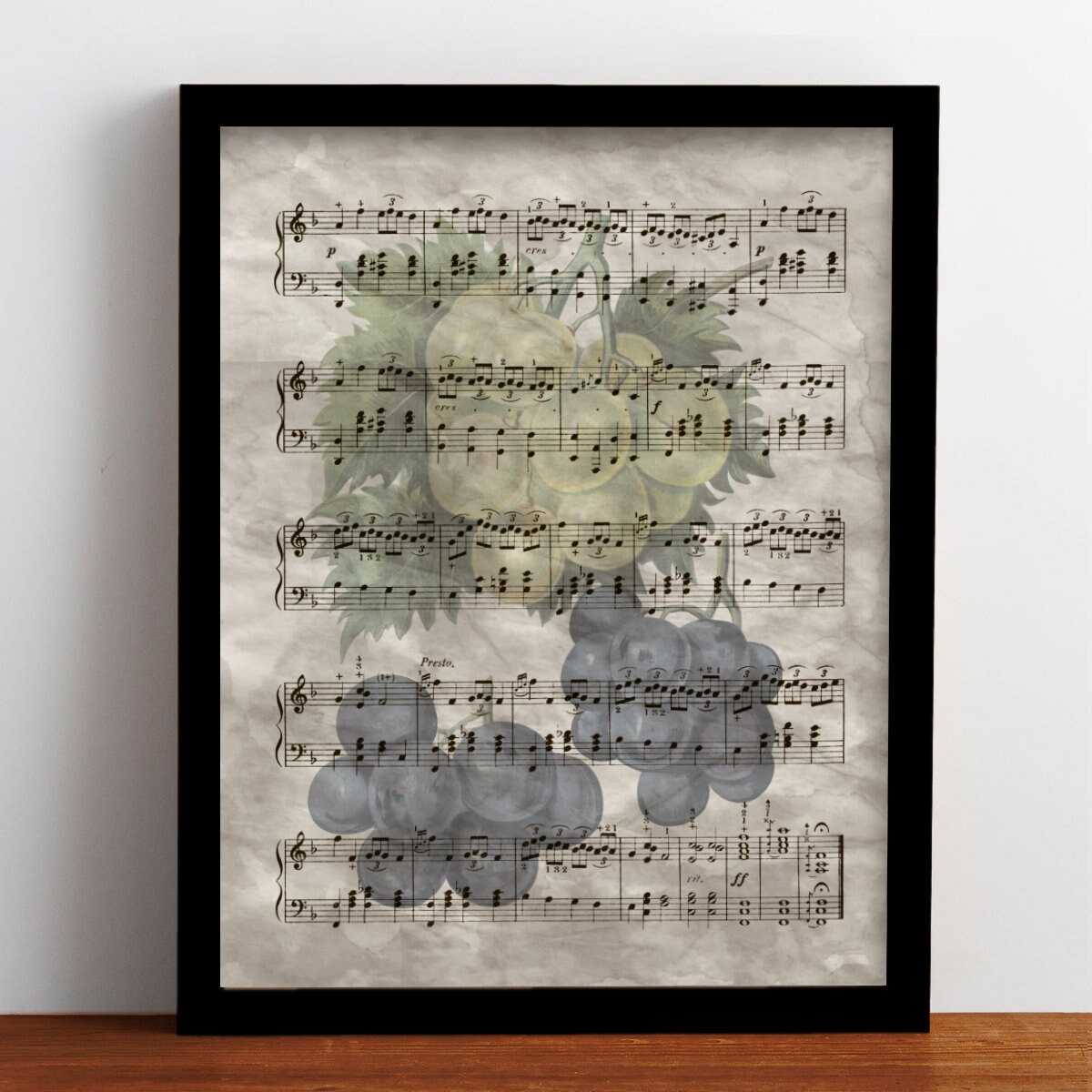 Botanical Music Sheet 1 Frameable Floral Paper High-res - Etsy