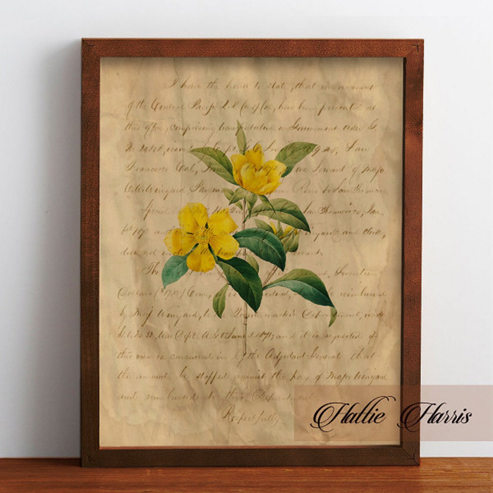 Botanical Letters 1 Frameable Floral Paper High-res Printable Digital ...