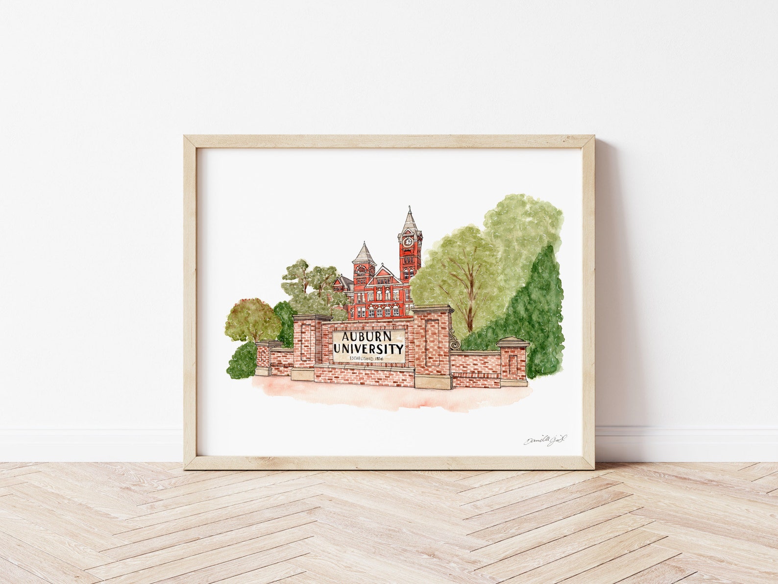 Samford Hall Auburn Watercolor Painting Giclee Print FREE SHIPPING - Etsy