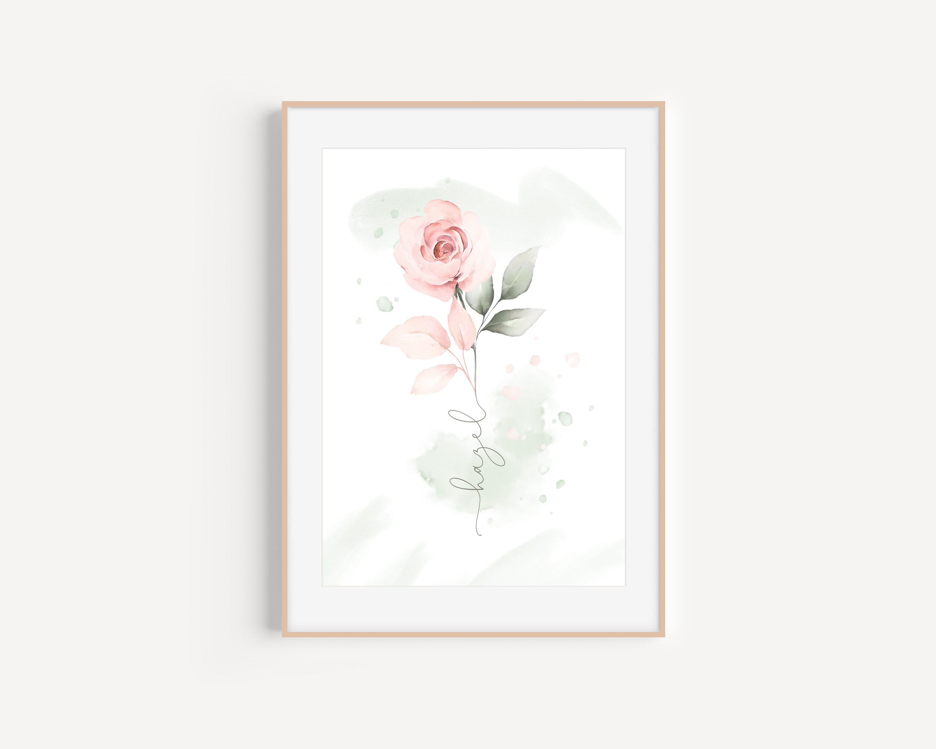 Prints Digital Prints Personalised name roses digital art print framed ...