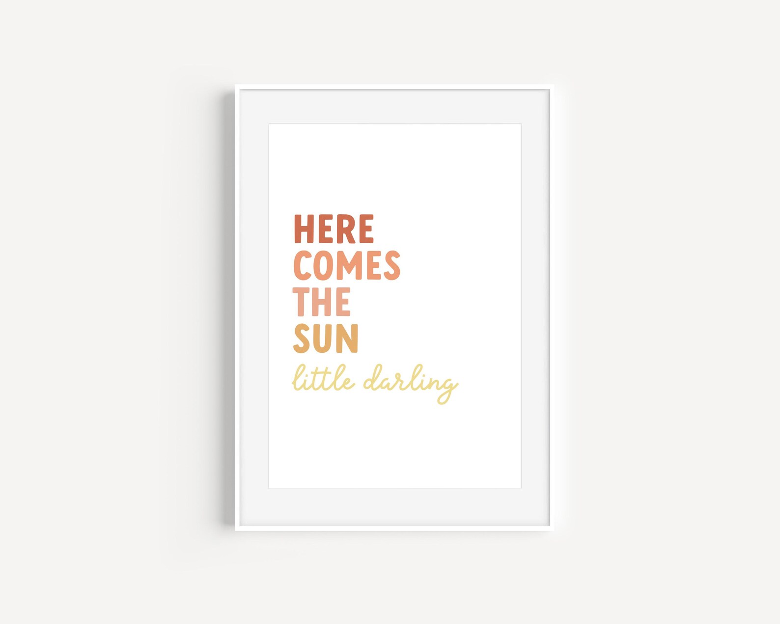 Here Comes the Sun Beatles-inspired Retro Sunshine Print for Nursery ...