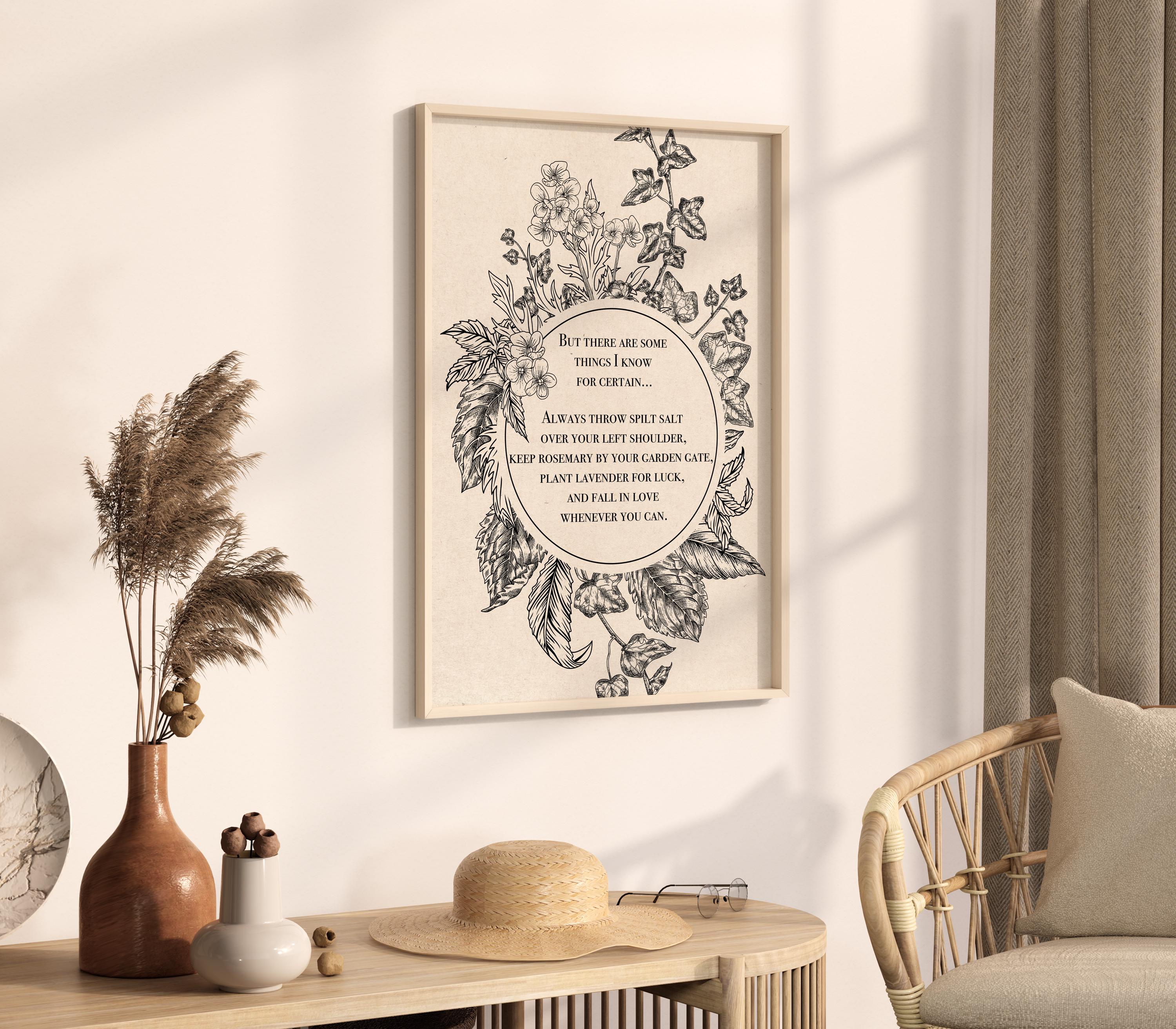 Practical Magic Quote Print, Vintage Botanical Witchy Wall Art ...