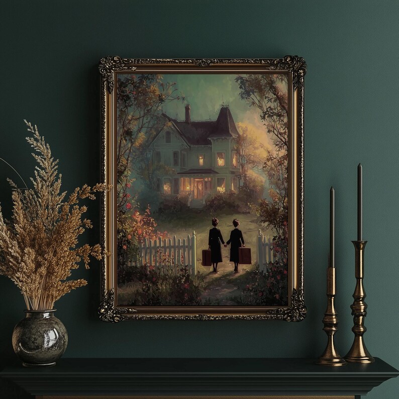 Practical Magic Inspired Witchy Victorian House Wall Art - Digital ...