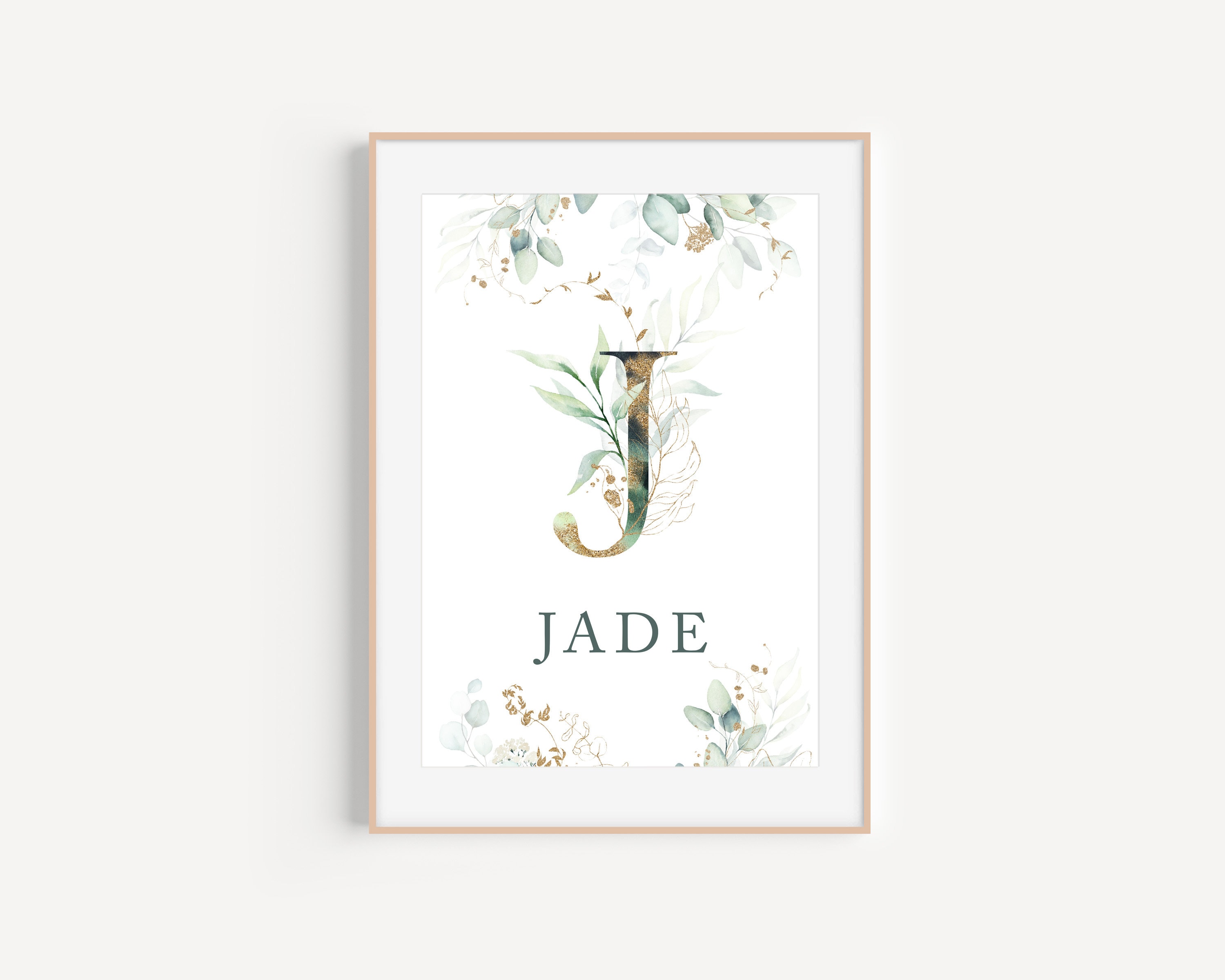 Custom Name Print, Monogram Printable Wall Art, Digital Download, Kids ...