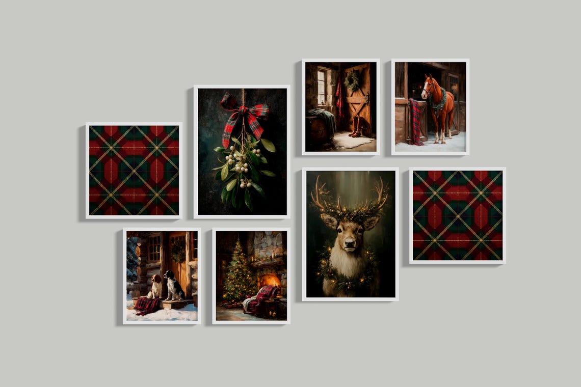 Ralph Lauren Christmas Gallery Wall Art Set: Equestrian Holiday Prints ...