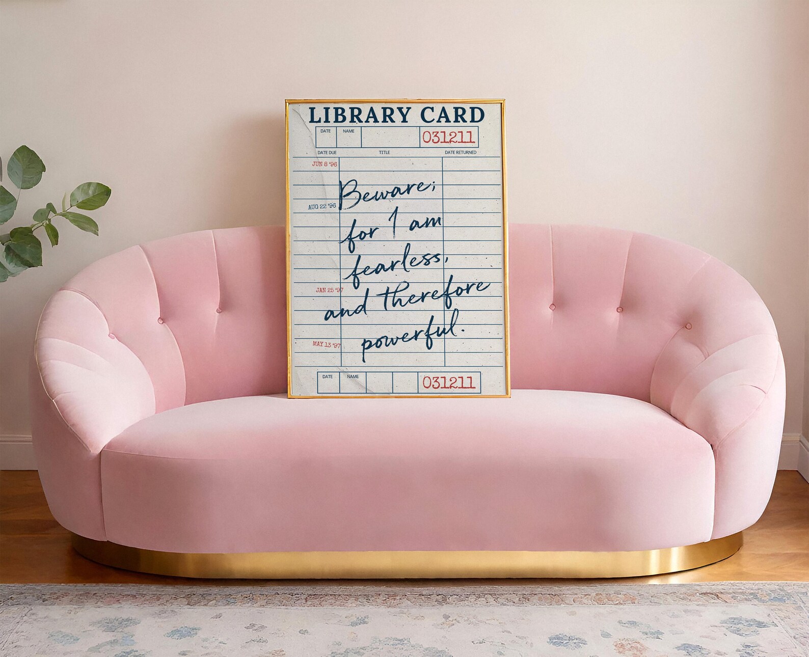 Custom Printable Literary Quote Poster, Library Card Wall Art, Vintage ...