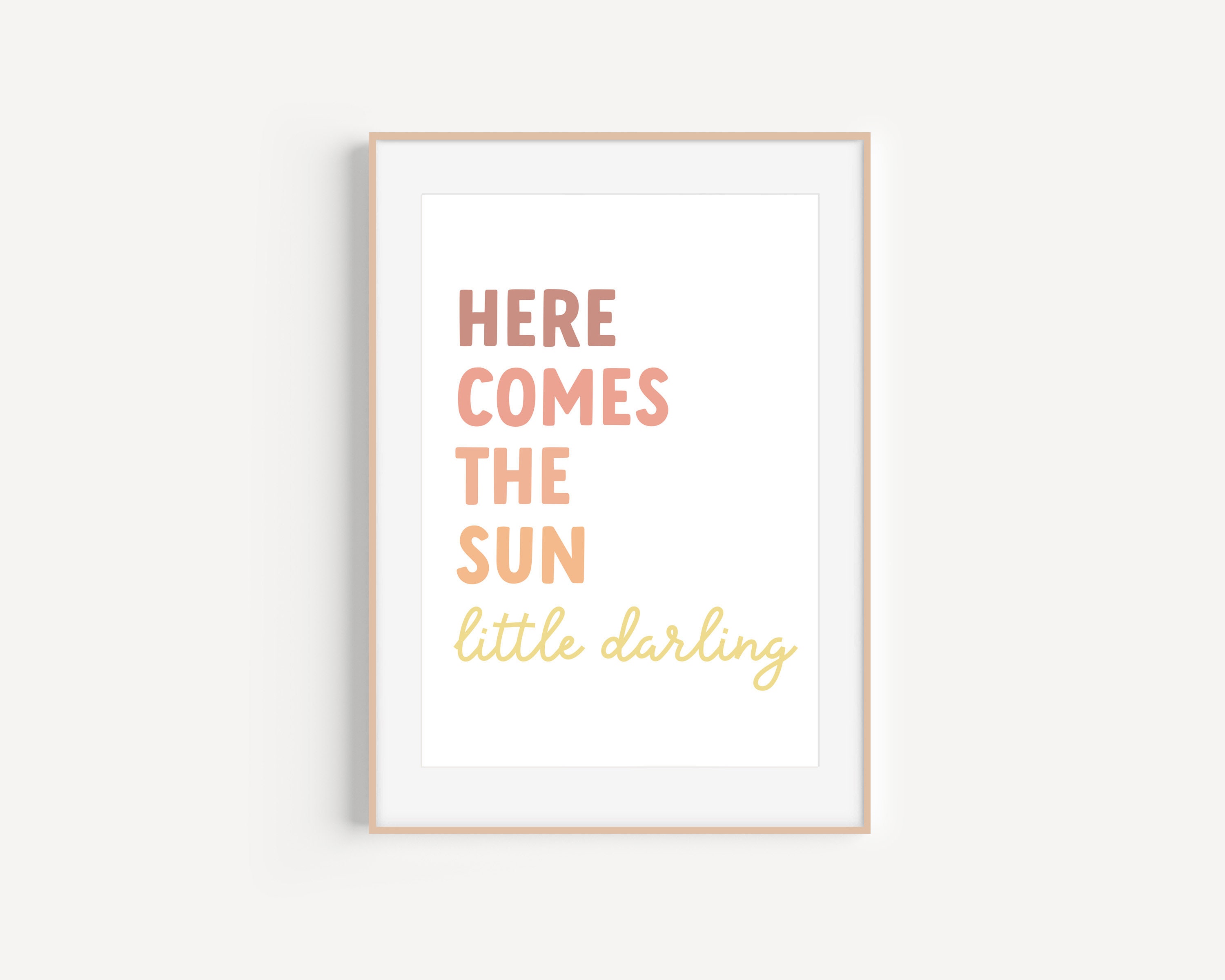 Beatles 'here Comes the Sun' Printable Wall Art for Nursery, Kids Room ...
