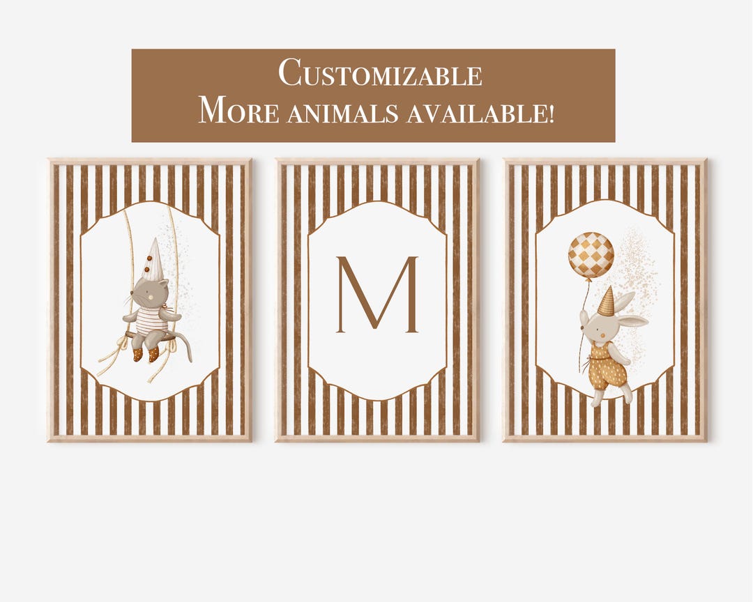 Vintage Carnival Nursery Prints: Customizable Gender-neutral Circus ...