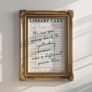 Custom Library Card Wall Art, Printable Literary Quote Poster, Vintage ...