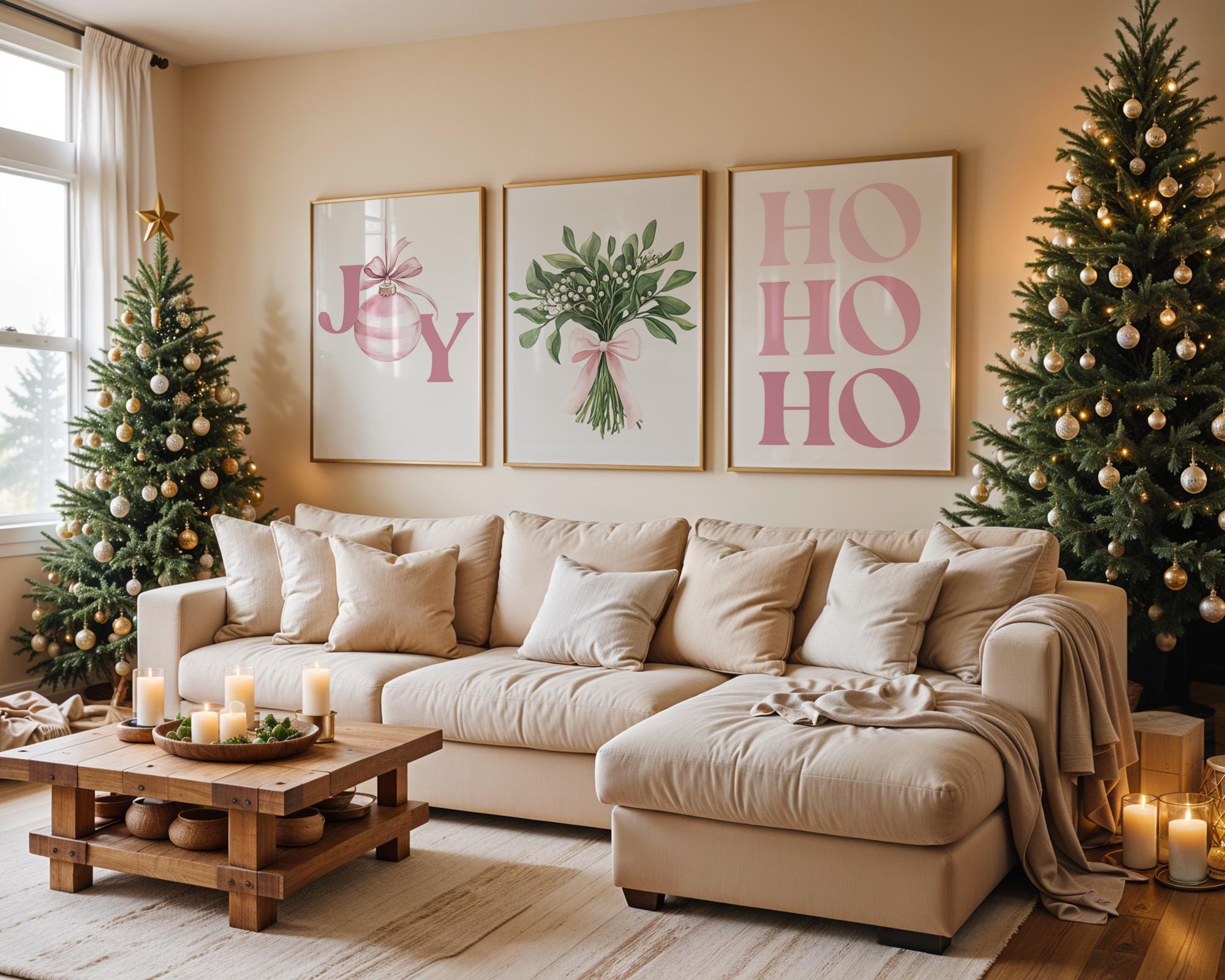 Pink Christmas Gallery Wall Set of 10, Coquette Christmas Aesthetic ...