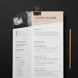 Modern Professional Graphic Designer Resume Template Two Pages Creative ...