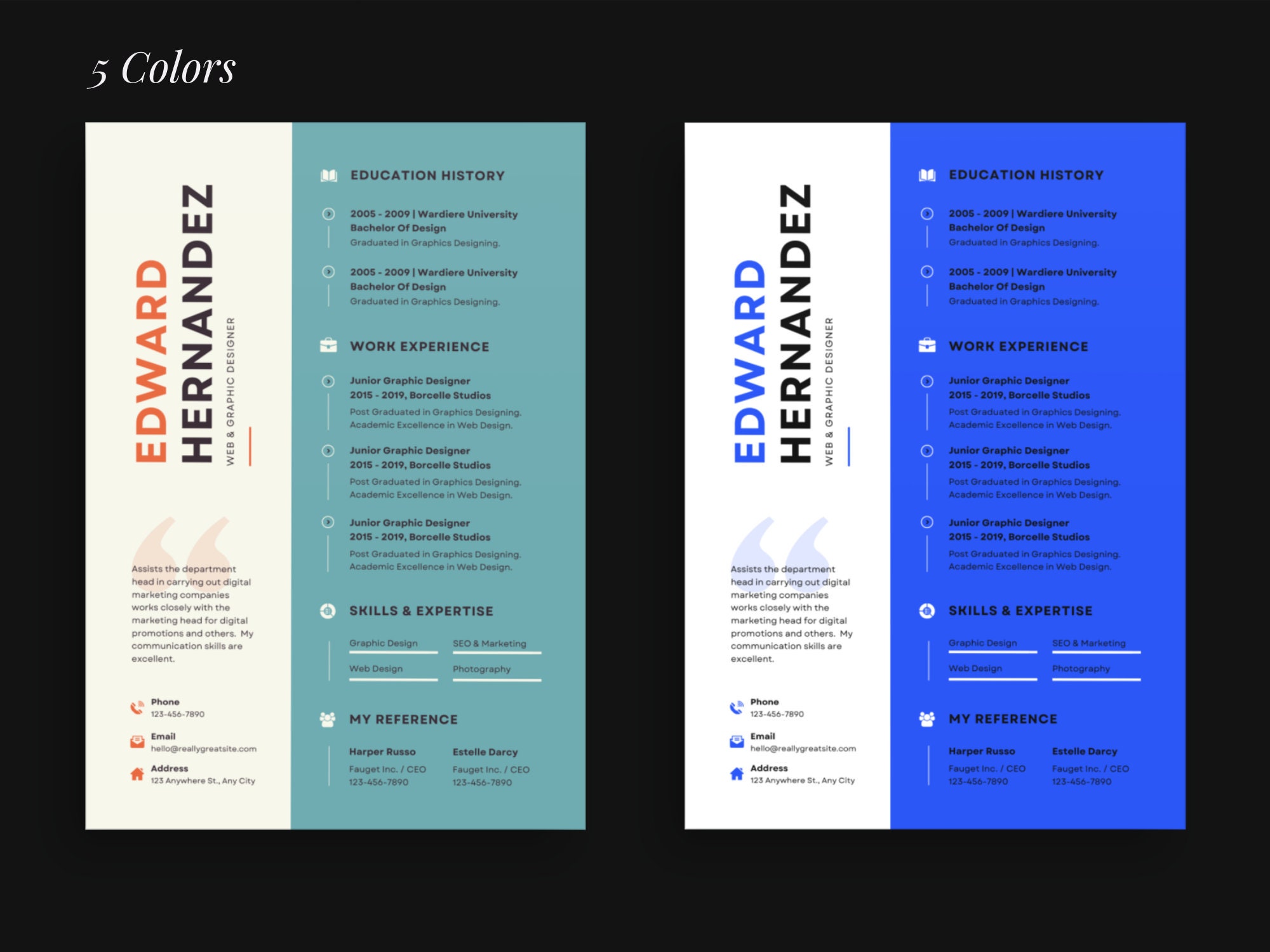 Clean and Modern Resume Template for Professionals in the Design ...