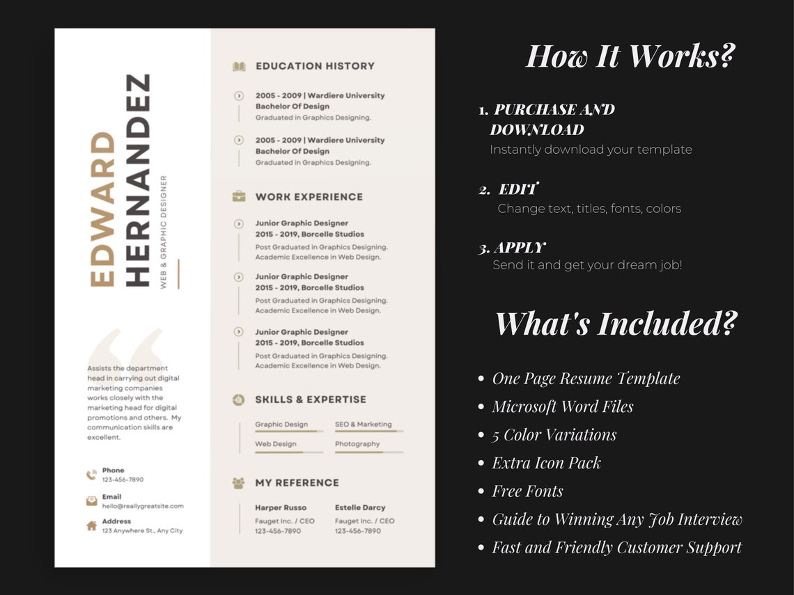 Clean and Modern Resume Template for Professionals in the Design ...