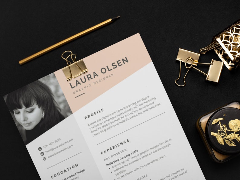 Modern Professional Graphic Designer Resume Template Two Pages Creative ...