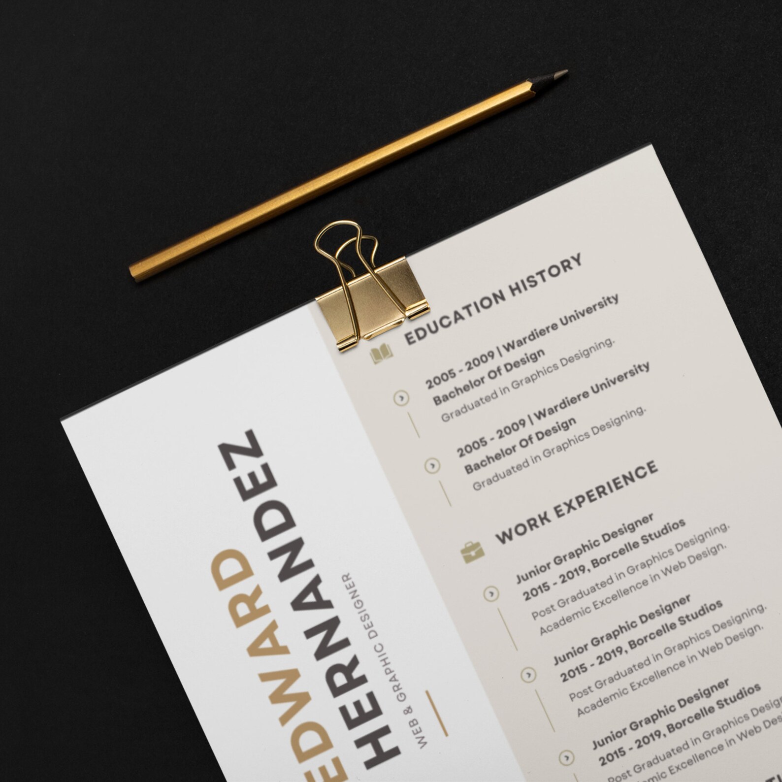 Clean and Modern Resume Template for Professionals in the Design ...