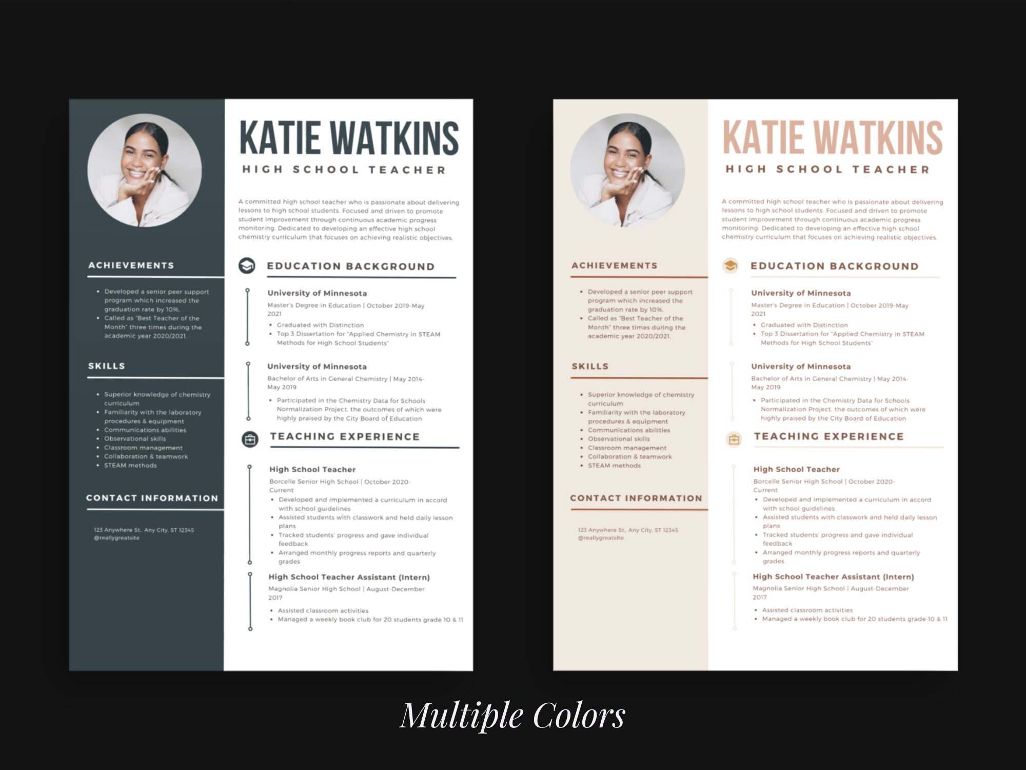 Professional & Modern Resume Template One Page Microsoft - Etsy