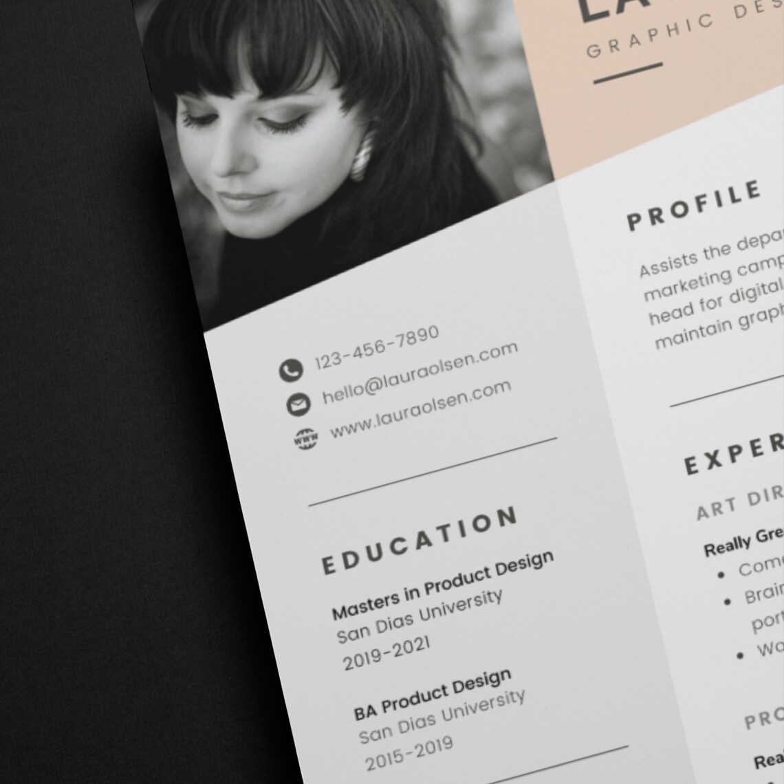 Modern Professional Graphic Designer Resume Template Two Pages Creative ...