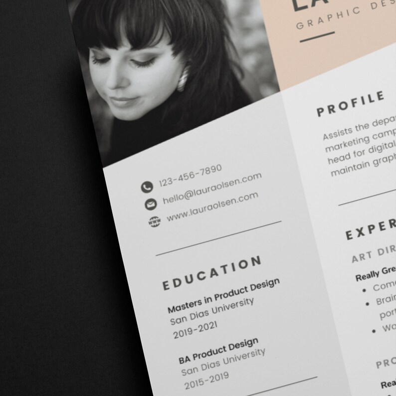 Modern Professional Graphic Designer Resume Template Two Pages Creative ...