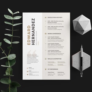 Clean and Modern Resume Template for Professionals in the Design ...